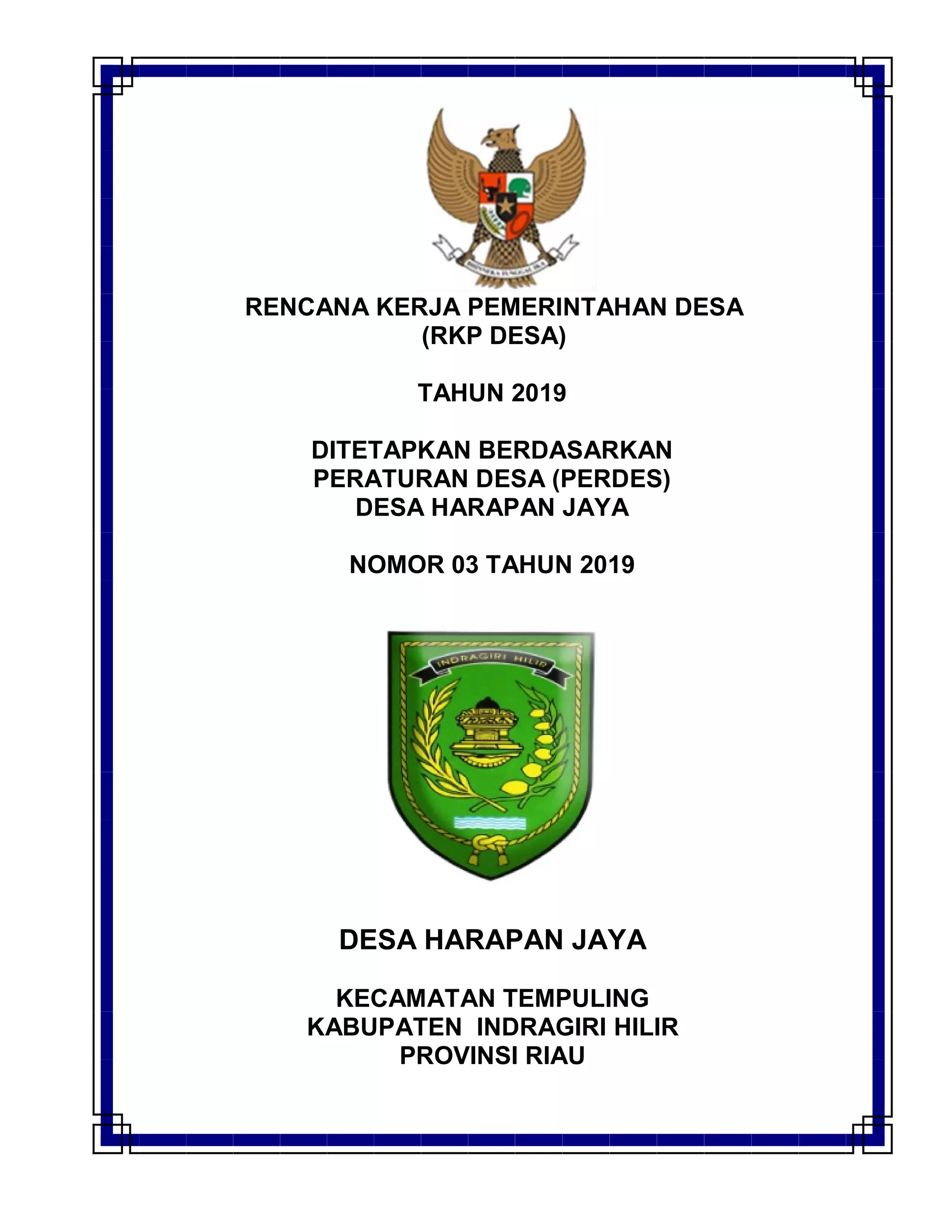 Rkp perubahan Desa Harapan jaya | PDF