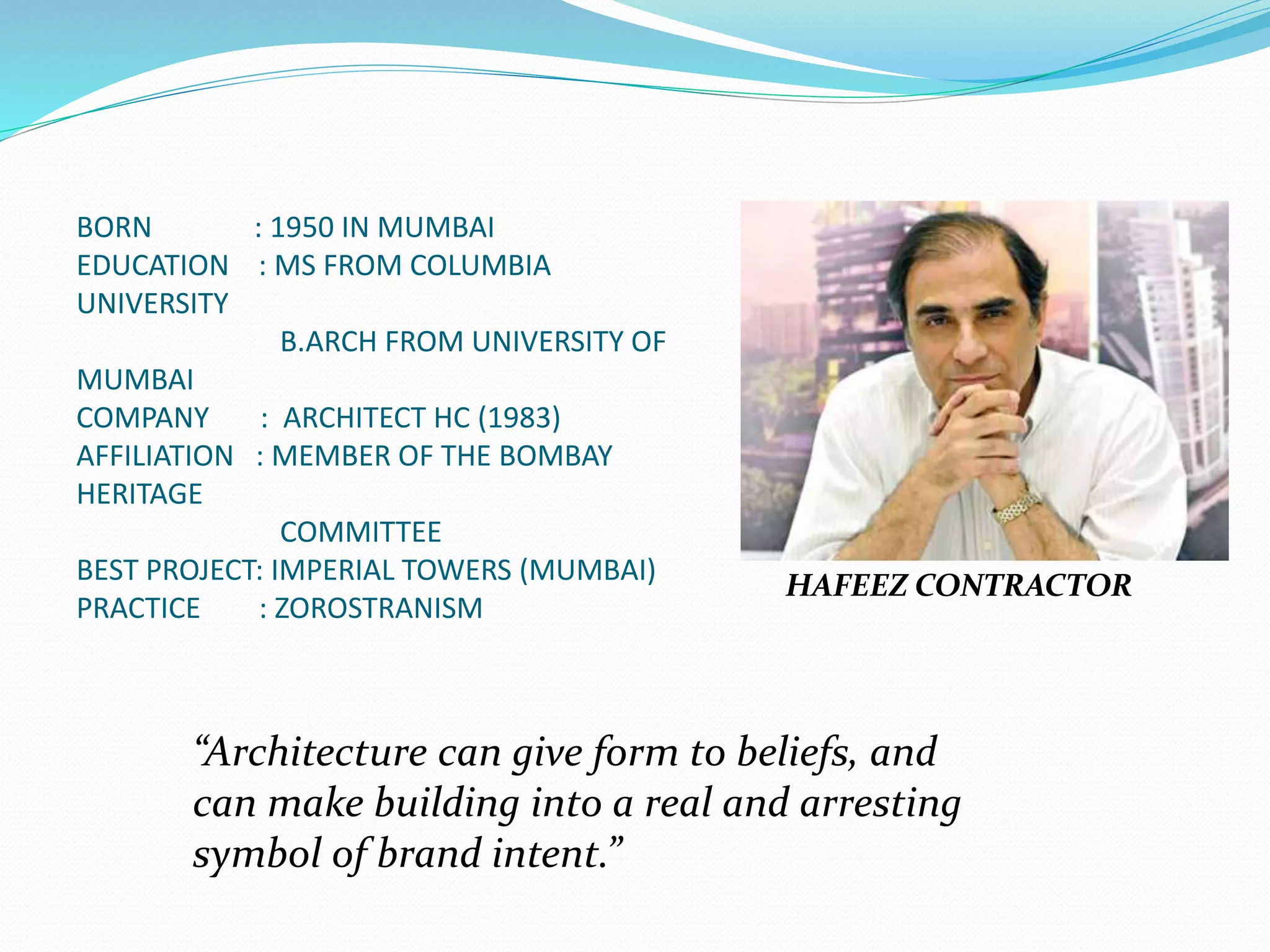 Hafeez contractor | PPTX