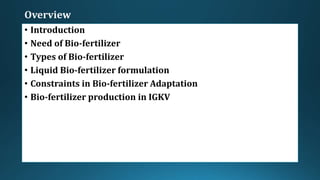 Bio-fertilizers | PPTX