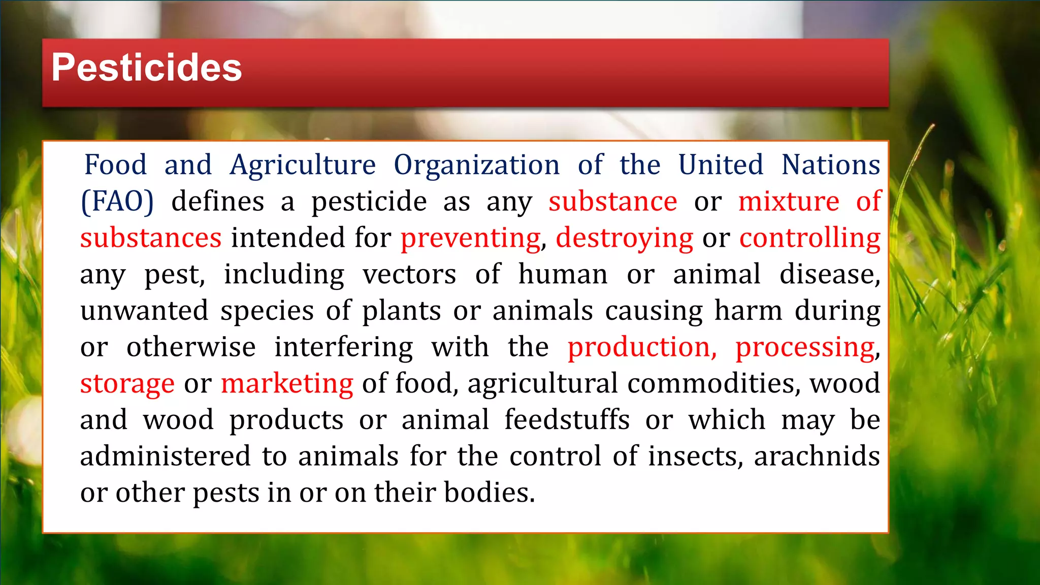 Residual toxicity on food commodity, their effect on human health and ...