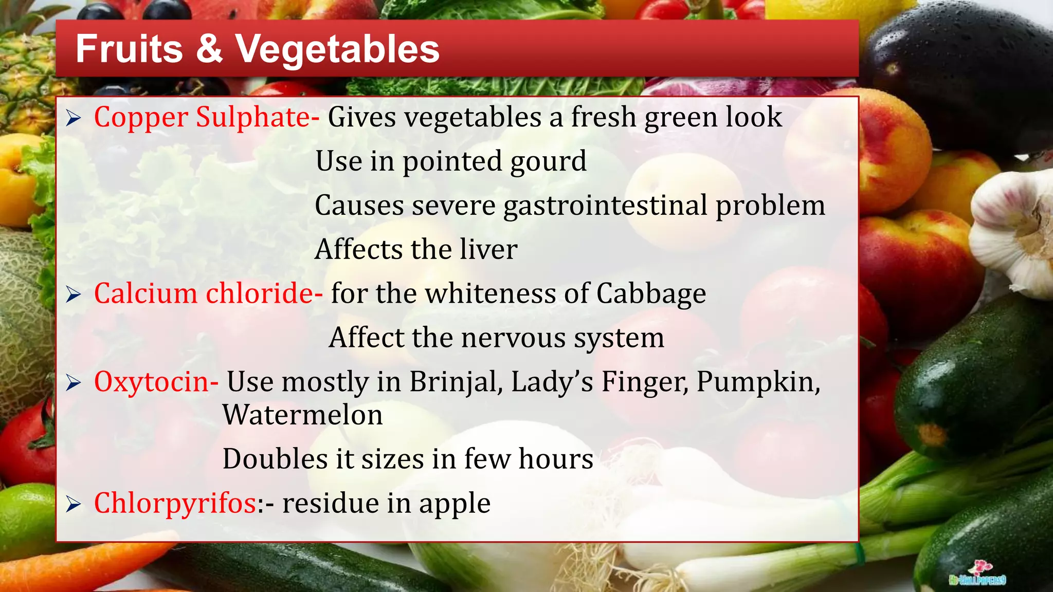 Residual toxicity on food commodity, their effect on human health and ...