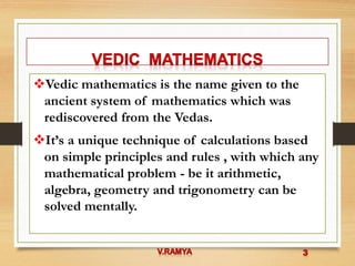 vedic maths | PPTX