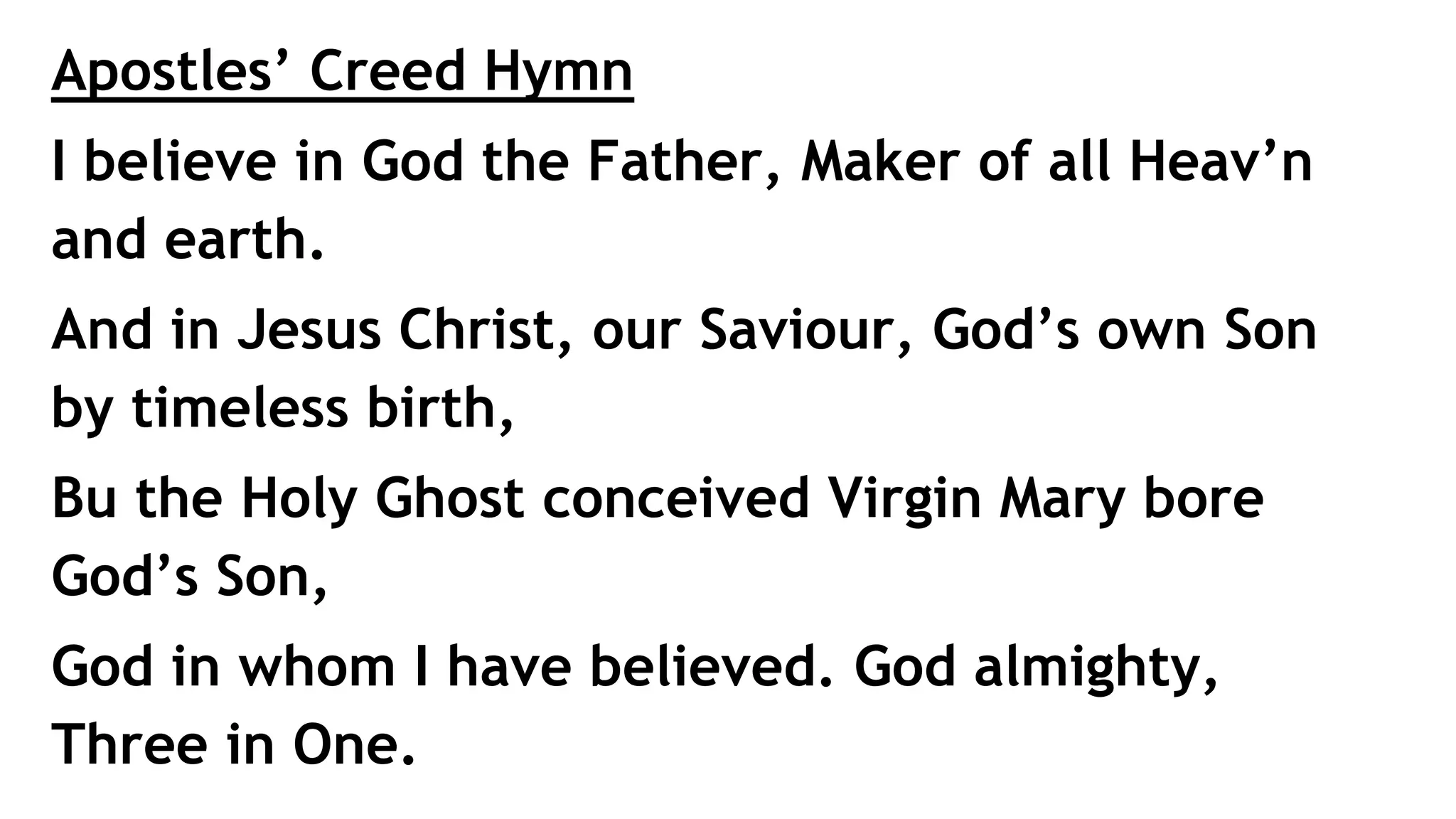 Apostles' creed hymn | PPTX