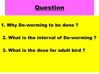 Deworming vaccination of poultry | PPTX