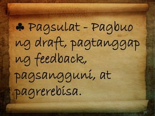 Mga proseso sa pagsusulat | PPTX