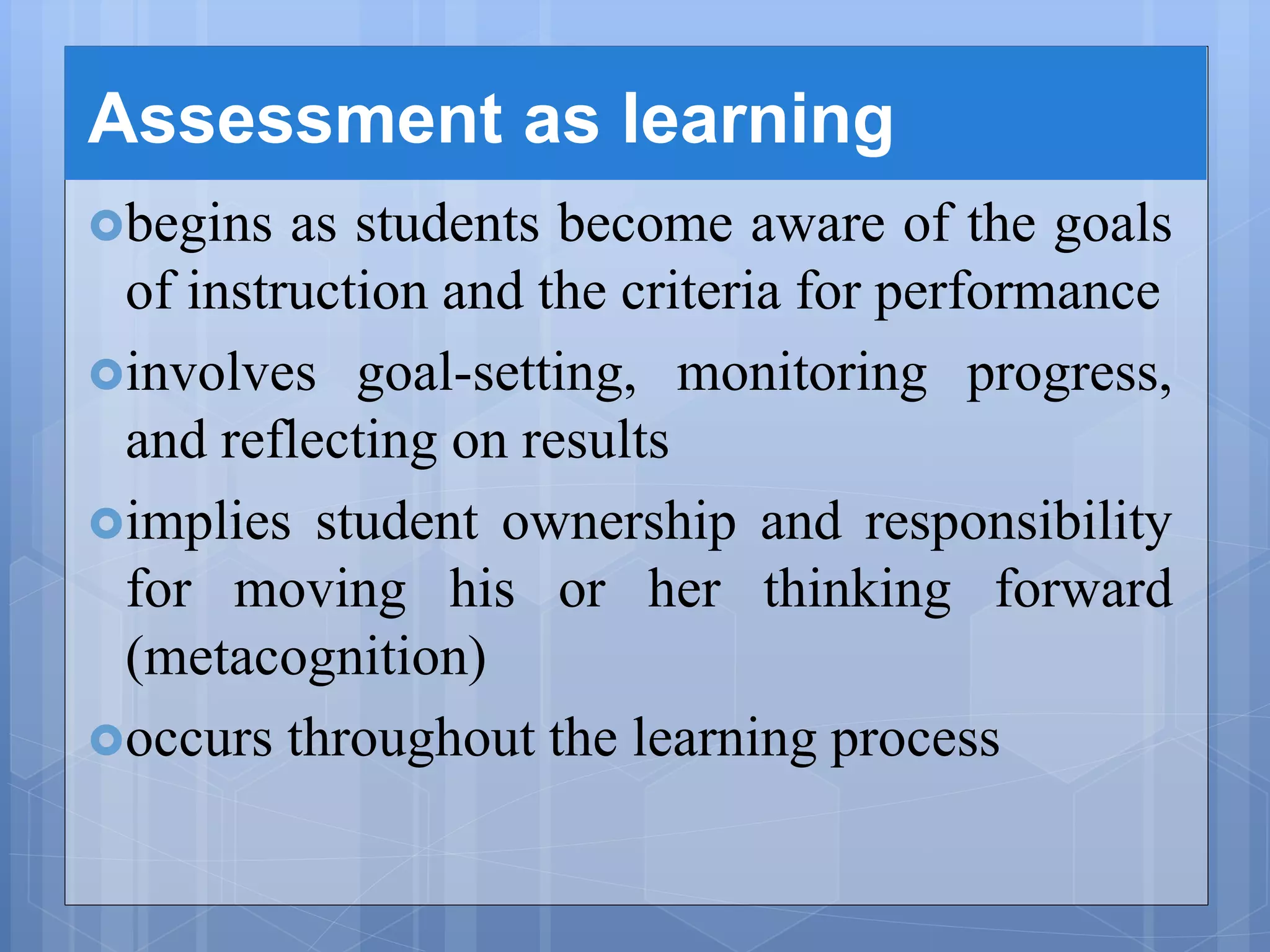 Assessment for learning | PPTX
