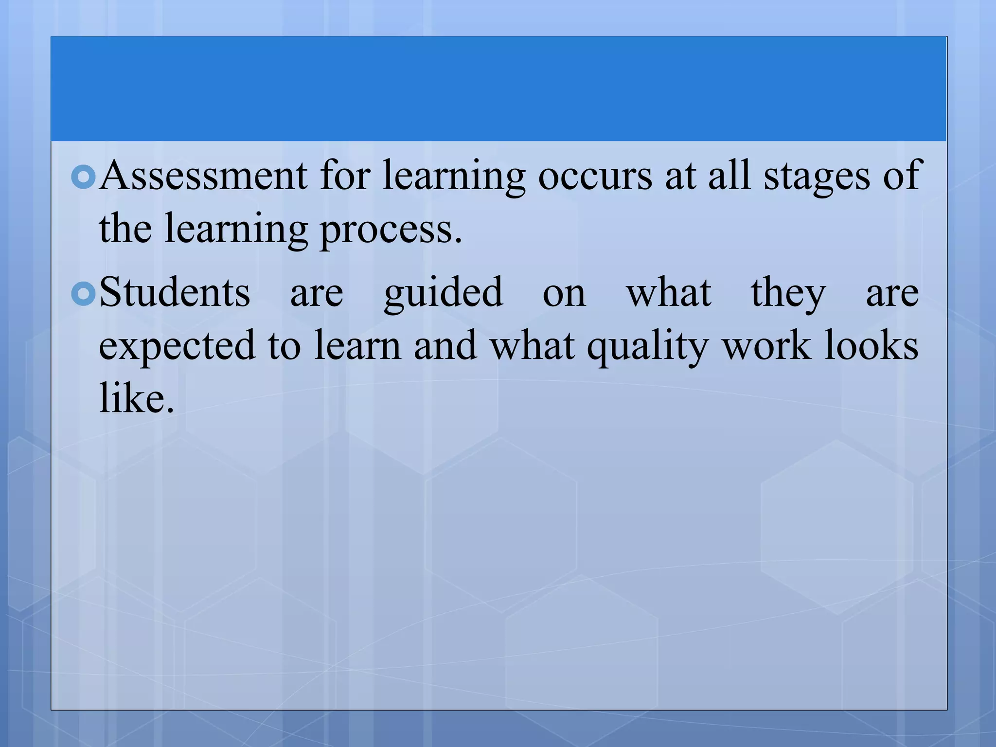 Assessment for learning | PPTX