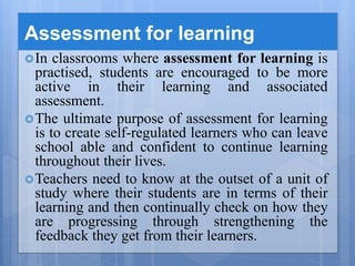 Assessment for learning | PPTX