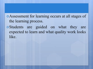 Assessment for learning | PPTX