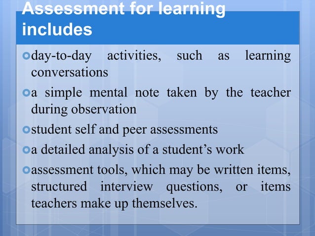 Assessment for learning | PPTX | Educational Assessment | Education