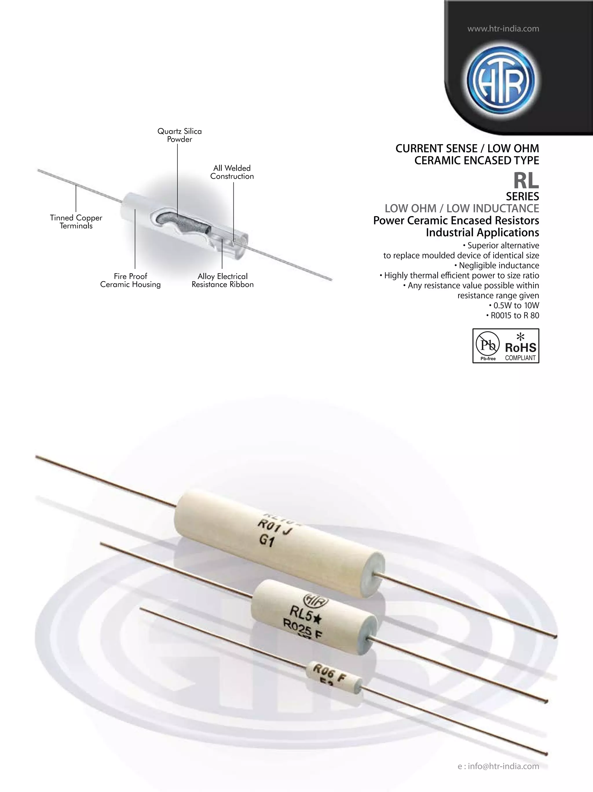 HTR India - Products - Current Sense Resistors - Ceramic Encased ...