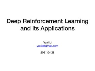 Deep Reinforcement Learning and Its Applications | PDF