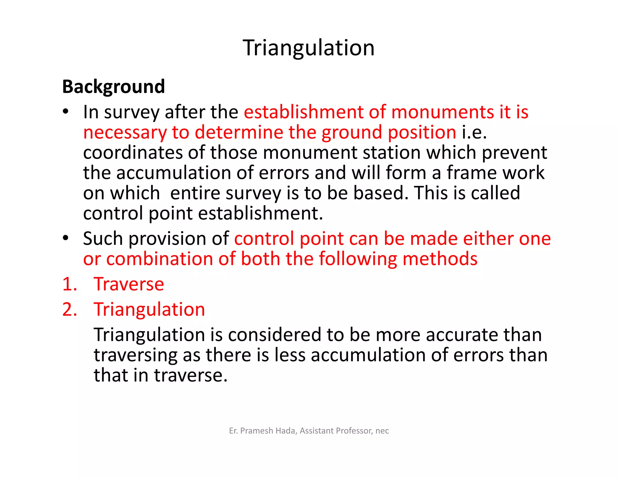 Triangulation and trilateration pdf... | PDF