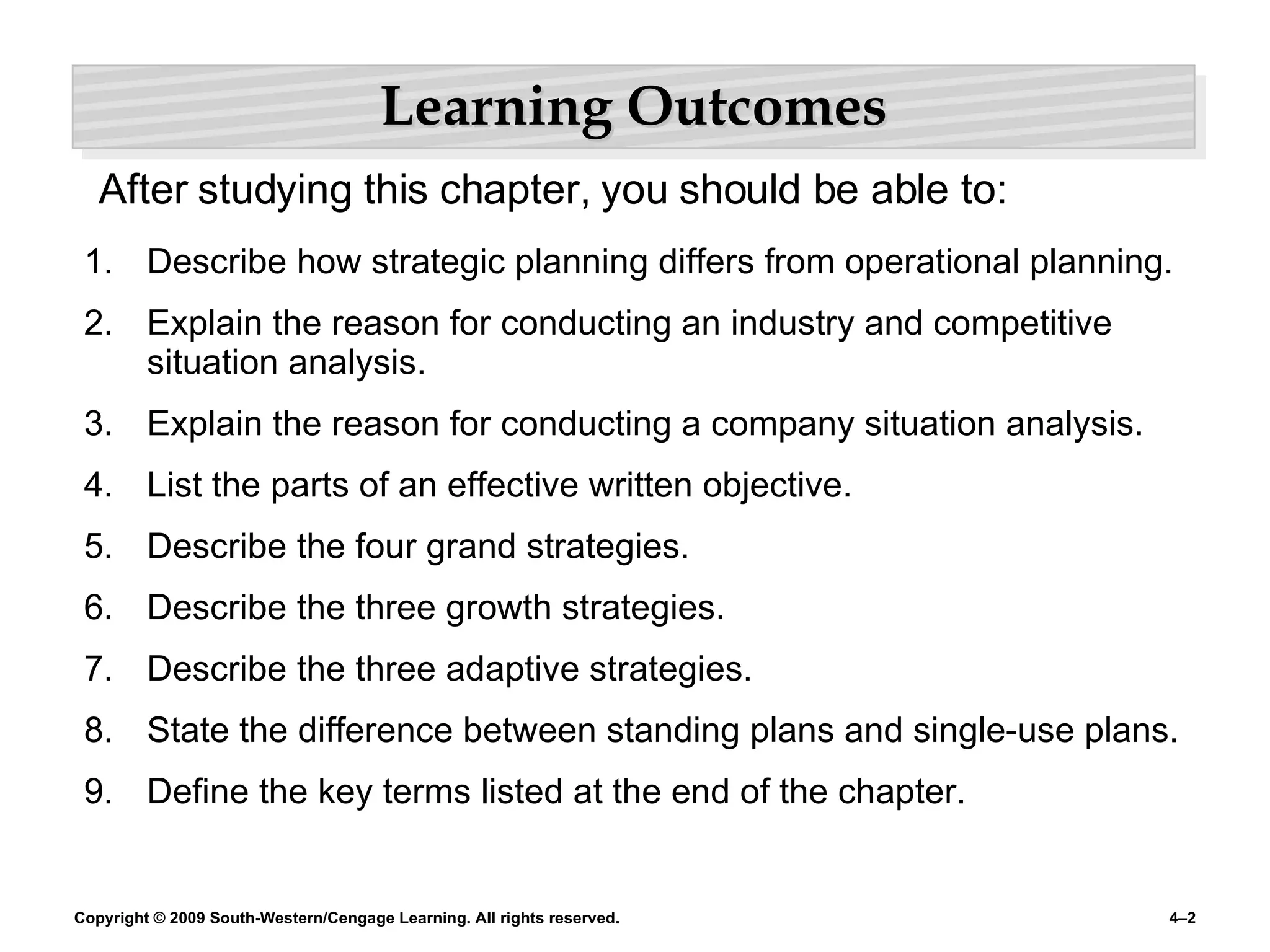 Chapter 4 - Strategic and Operational Planning | PPT