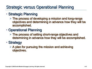 Chapter 4 - Strategic and Operational Planning | PPT