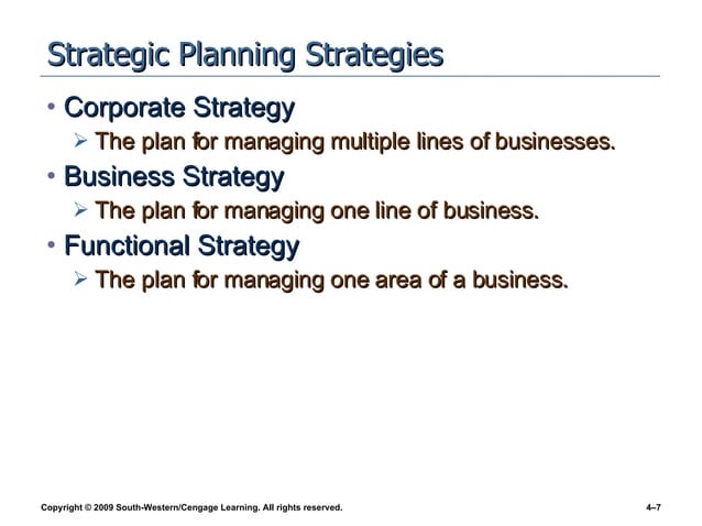 Chapter 4 - Strategic and Operational Planning | PPT | Business ...