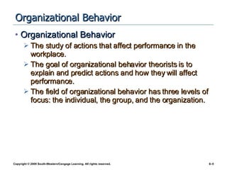 Chapter 8 - Organizational Behavior: Power, Politics, Conflict, and ...