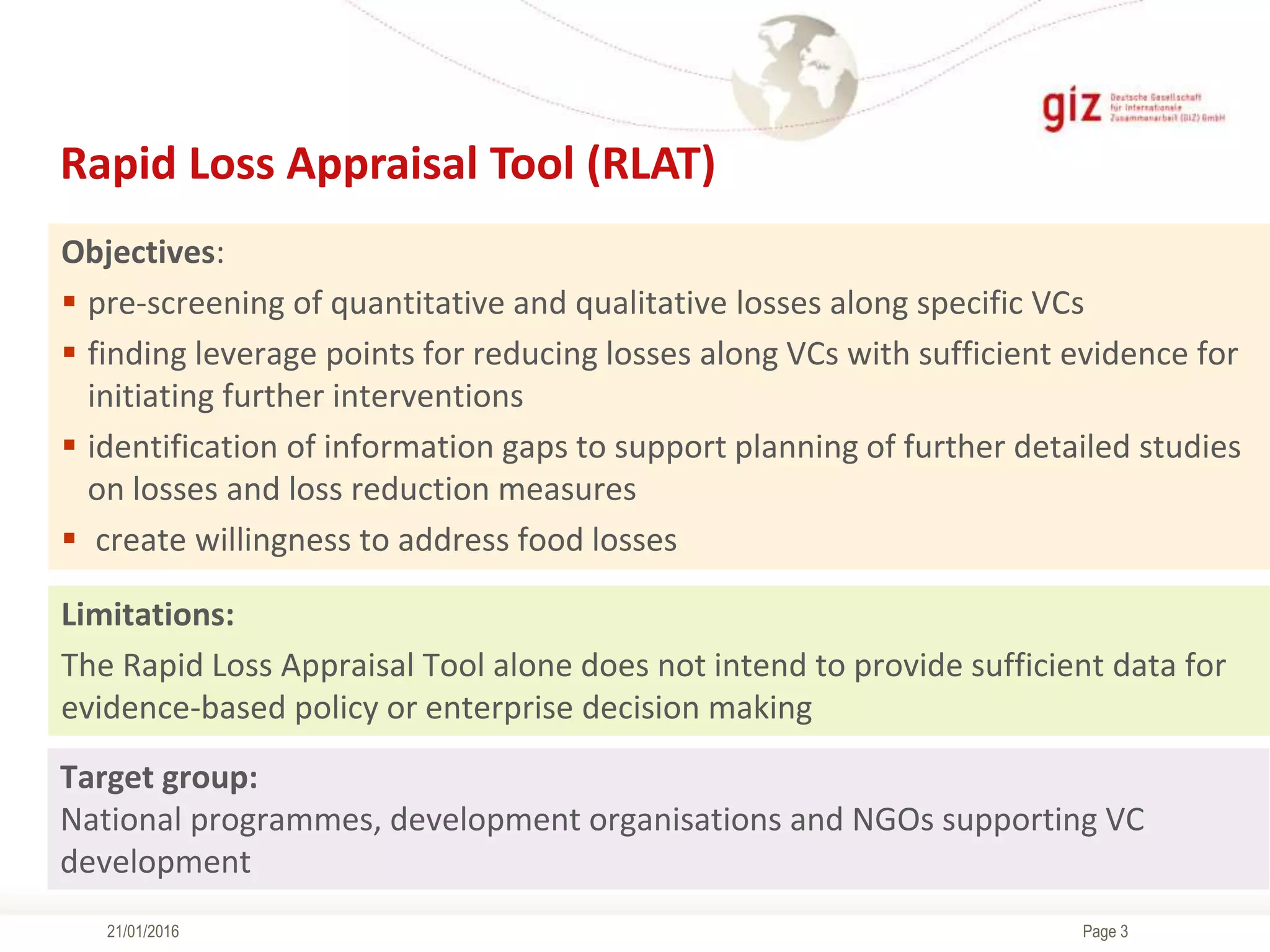 Rapid Loss Appraisal Tool (RLAT) | PPTX