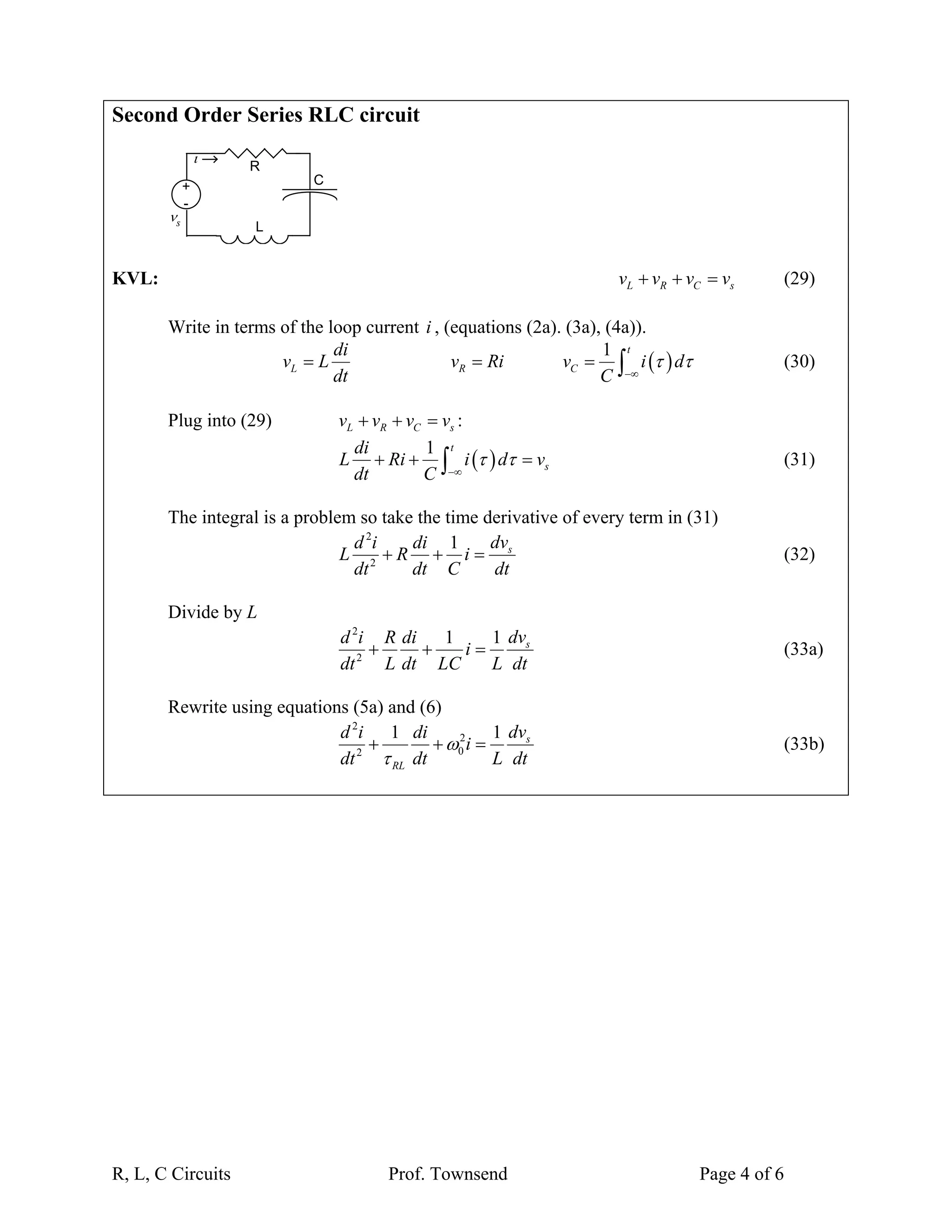 Rlc series and parallel_equations_from_a_de_perspective | PDF