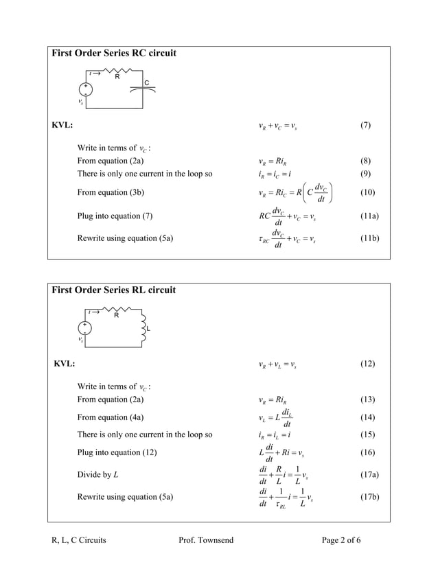 Rlc series and parallel_equations_from_a_de_perspective | PDF
