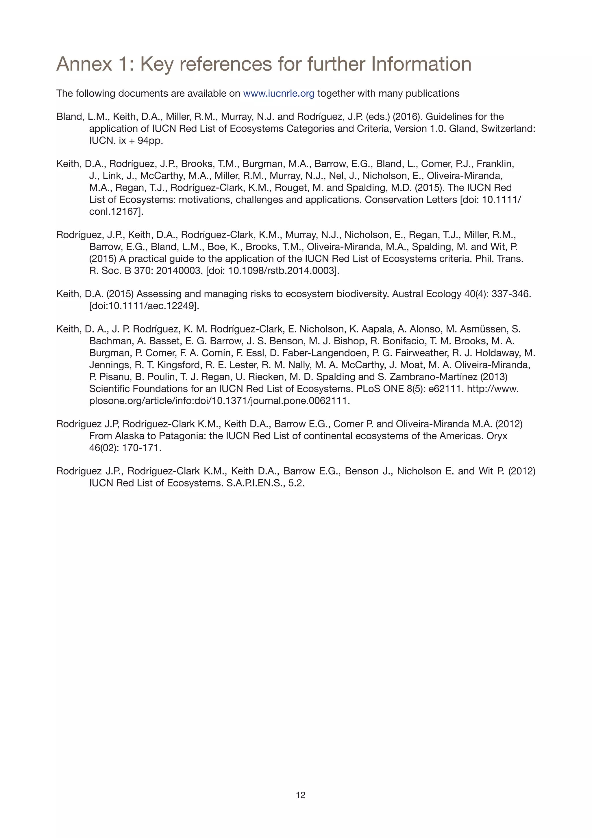 An Introduction to the IUNCN Red List of Ecosystems: The Categories and ...