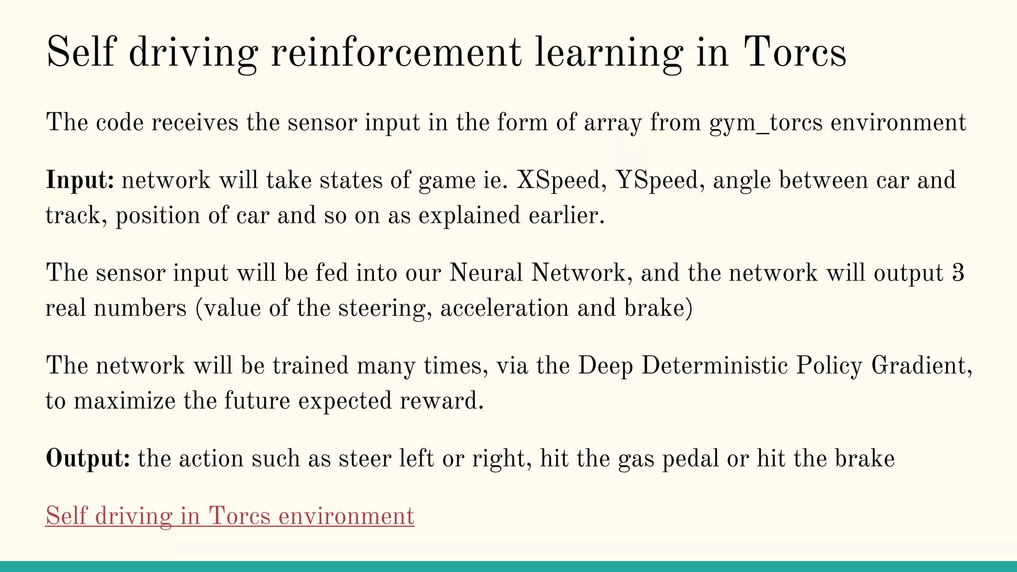 Reinforcement Learning for Self Driving Cars | PPTX