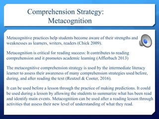 Defining Comprehension Strategies and Instructional Strategies | PPTX