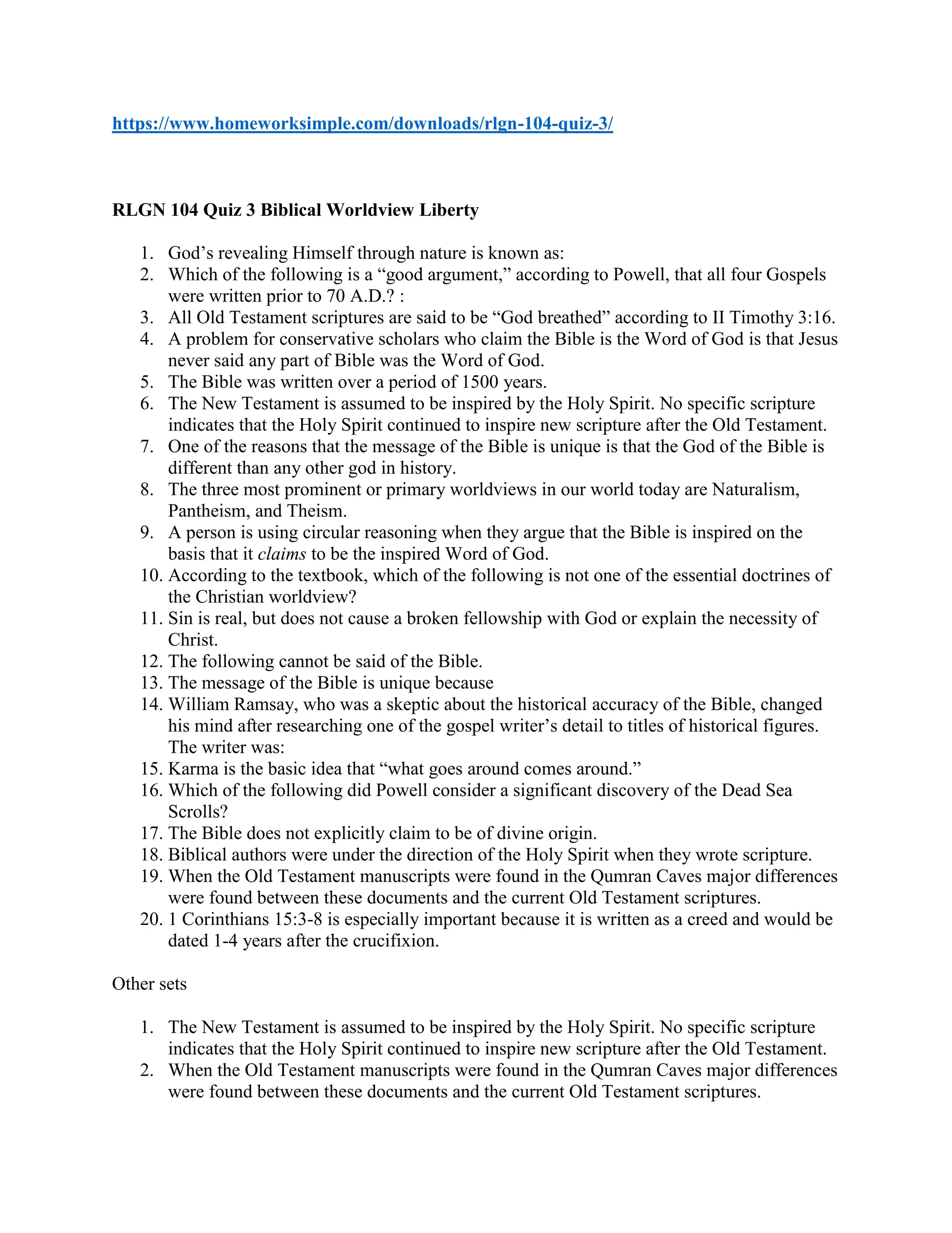 RLGN 104 Quiz 3 Biblical Worldview Liberty.docx