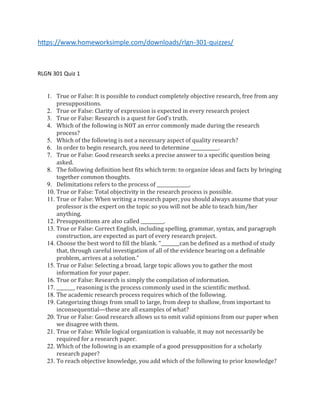 RLGN 301 Quizzes Liberty Answers Homeworksimple.com.docx
