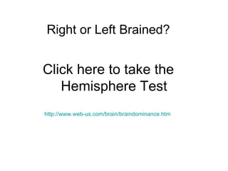 Right Left Hemispheres | PPT