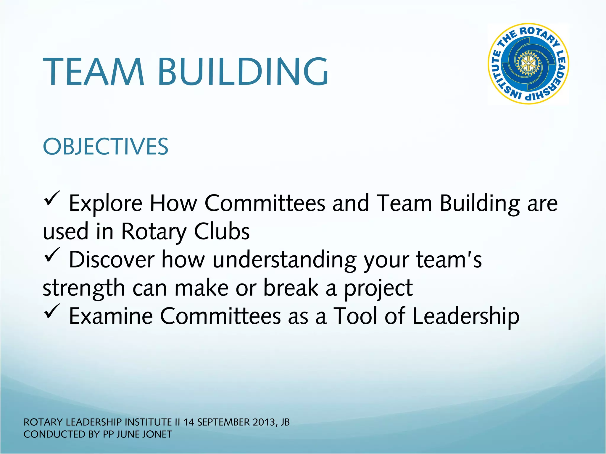 Rli ii team building | PPT