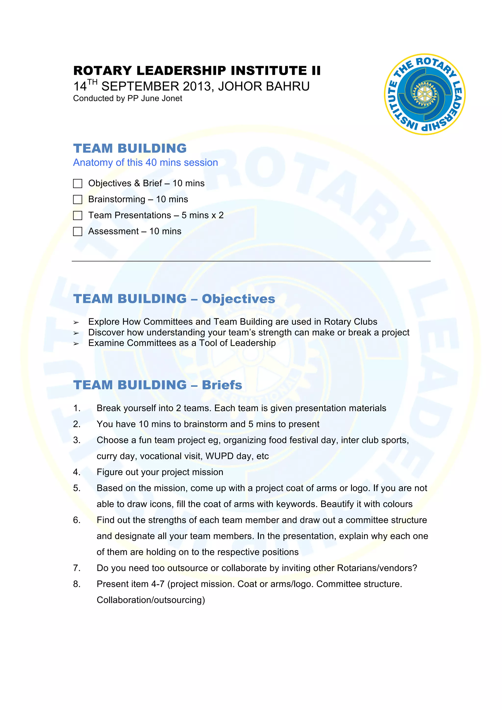 Rli team building assessment JJ | PDF | Educational Assessment | Education