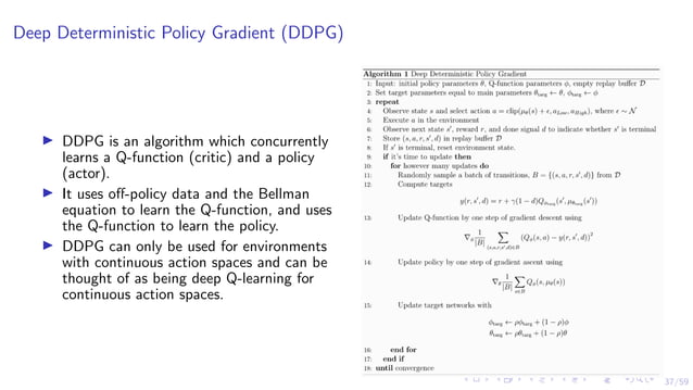 Reinforcement Learning for Financial Markets | PPT