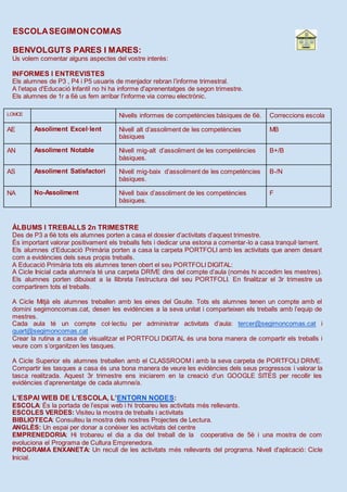 1617 ESCOLA SEGIMON COMAS Final 2n trimestre | PDF