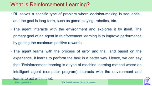 lecture in Reinforcement learning in Ai | PDF