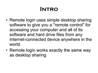 Remote Login | PPT
