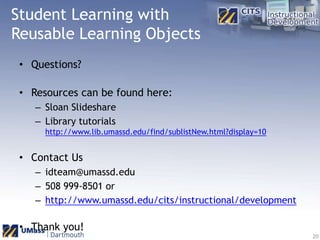 Increasing Student Learning with Reusable Learning Objects | PPT