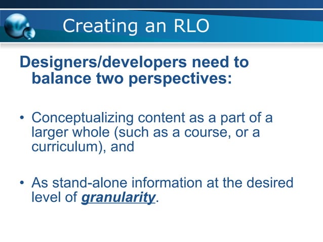 Reusable Learning Objects Ppt