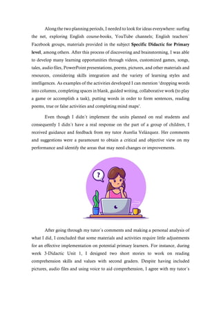 RL_P2_My final reflection Primary level | PDF