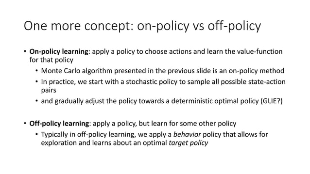 Intro To Reinforcement Learning Part Ii Ppt