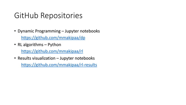 Intro to Reinforcement learning - part III | PPT