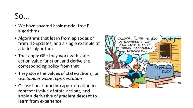 Intro to Reinforcement learning - part III | PPT