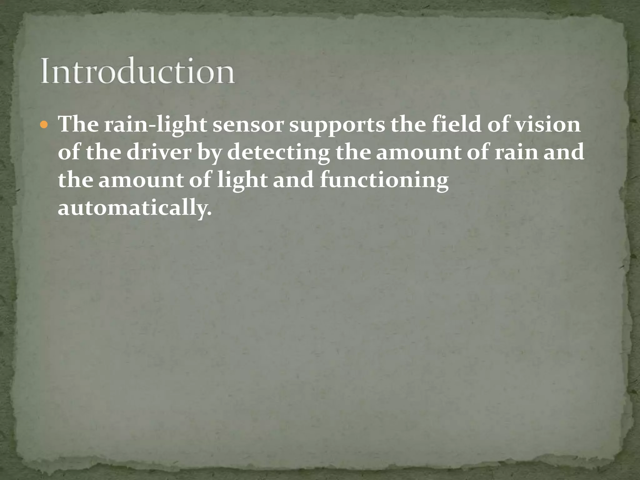 Rain Light Sensor | PPTX