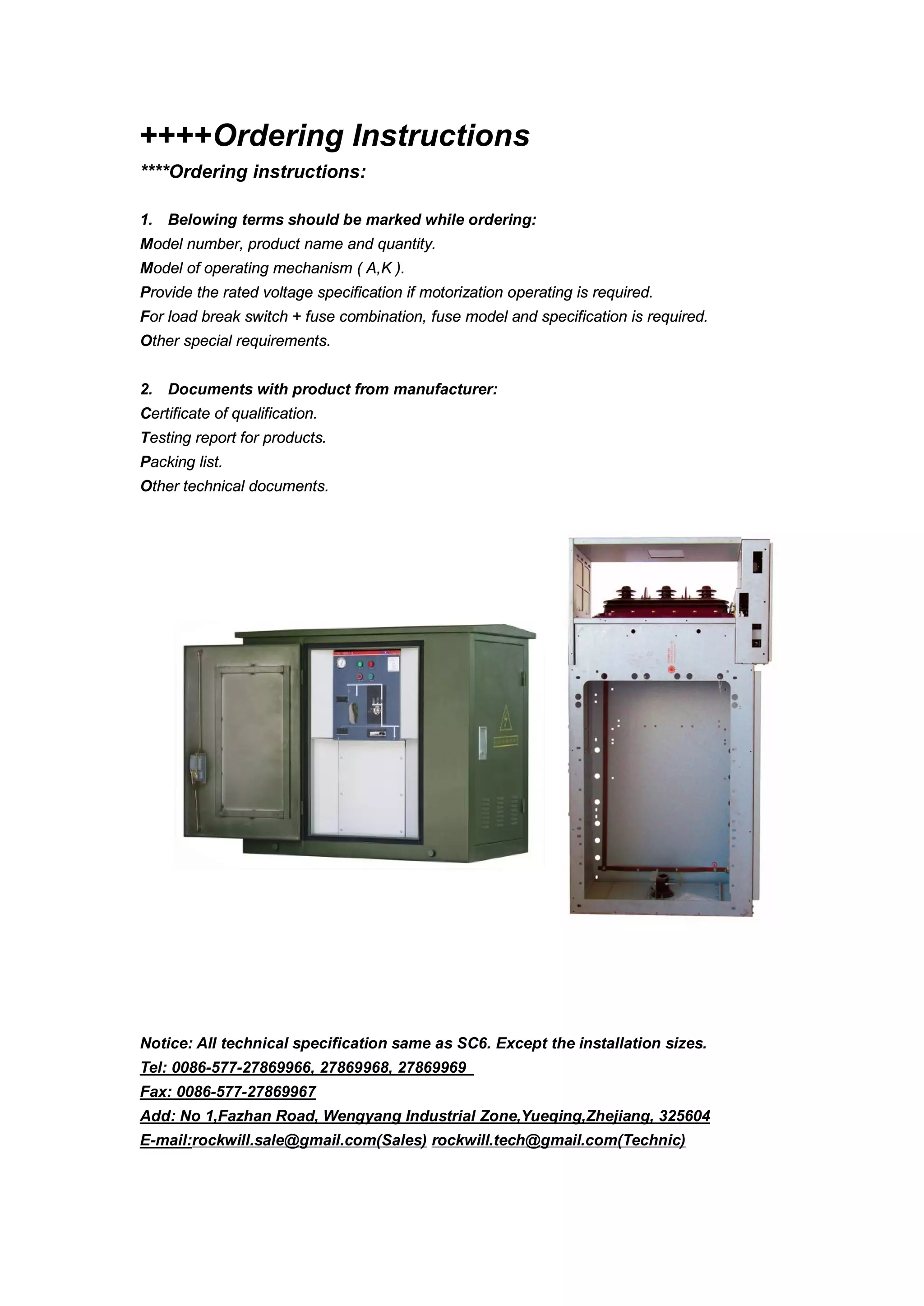 RLS type indoor SF6 load break switch(Disconnector) | PDF