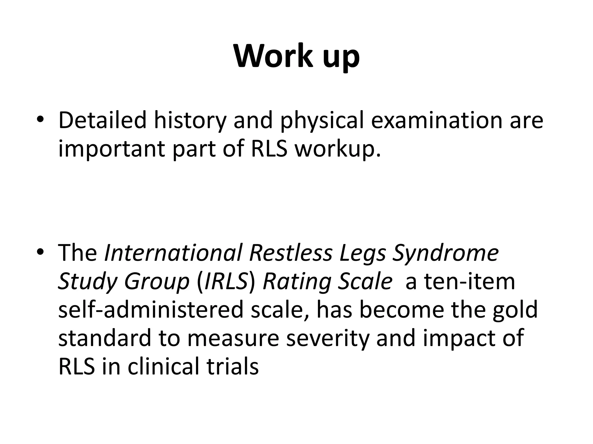 Restless leg syndrome | PPTX