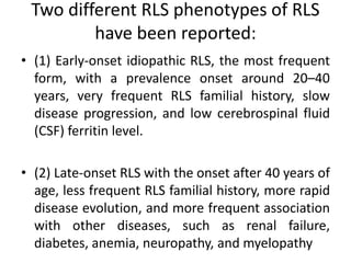 Restless leg syndrome | PPTX