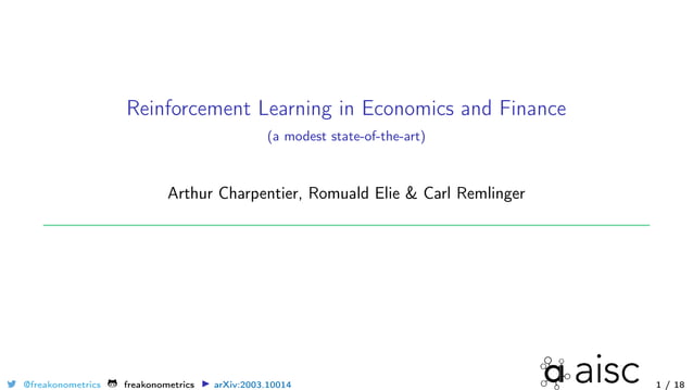 Reinforcement Learning in Economics and Finance | PDF | Internet ...