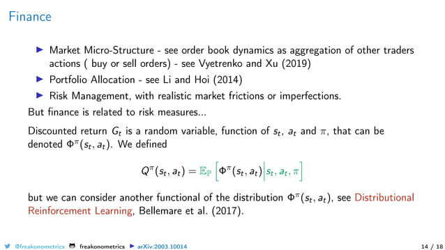Reinforcement Learning in Economics and Finance | PPT