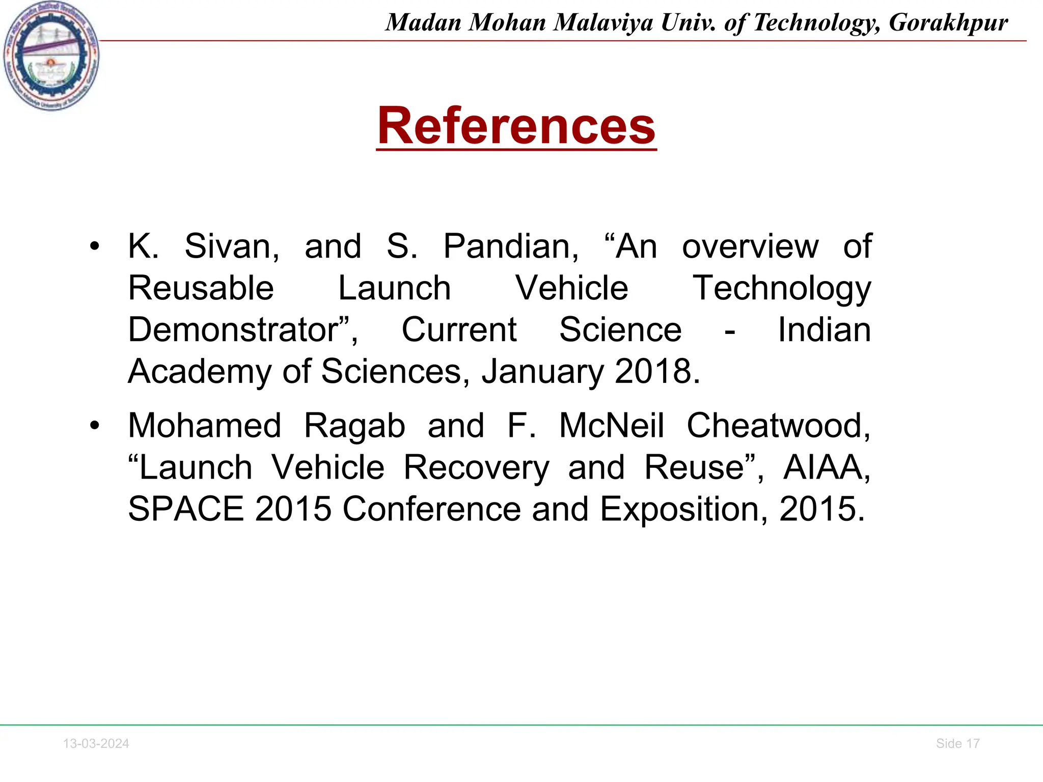 Reusable Launch Vehicle (or Reusable Launch System), RLVs | PPTX