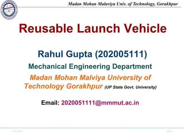 Reusable Launch Vehicle (or Reusable Launch System), RLVs | PPT